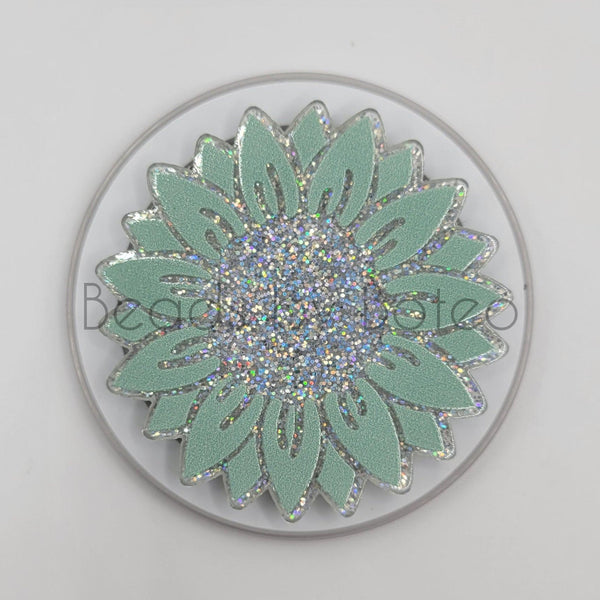Phone or E-Reader Grip - Teal Sunflower – Beads by Boteo